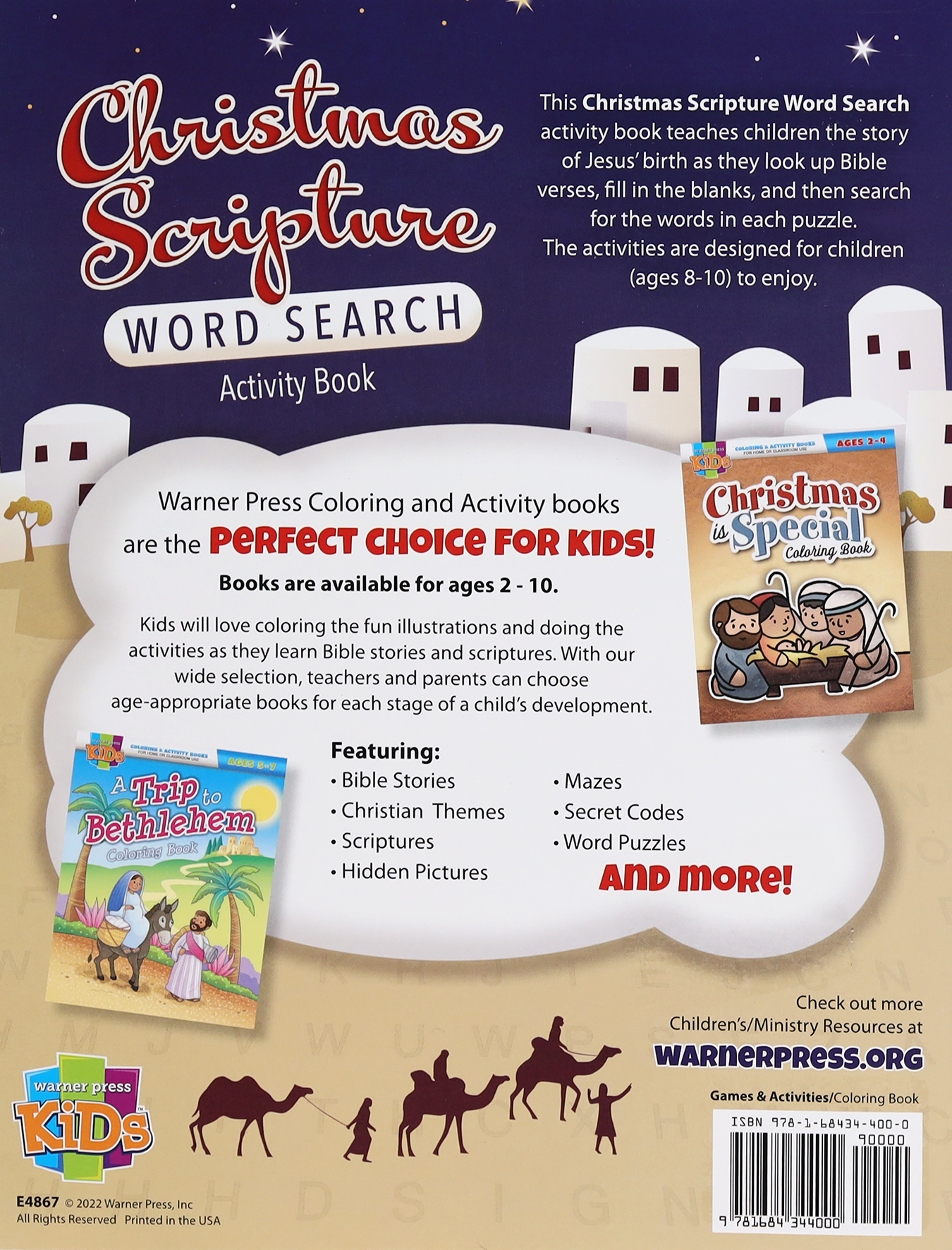 Christmas Scripture Word Search Coloring & Activity Book, Ages 8-10 ...