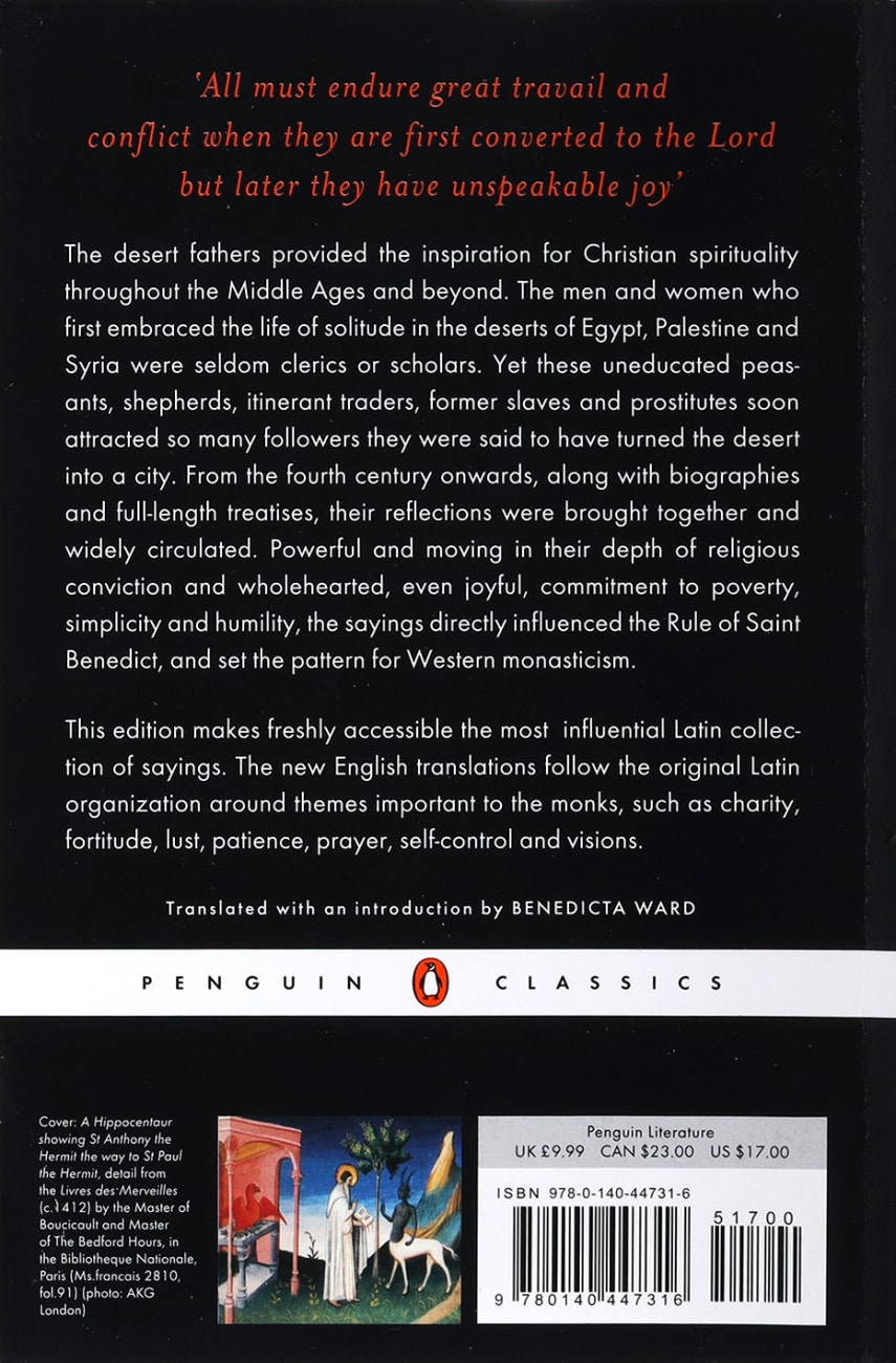 The Desert Fathers Penguin Black Classics Series By Benedicta Ward Ed Koorong