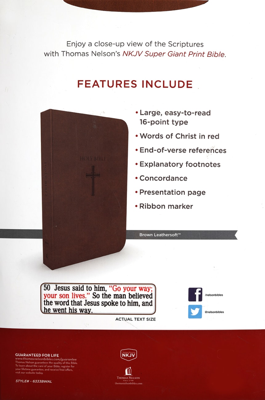 NKJV Holy Bible Super Giant Print Edition | Koorong