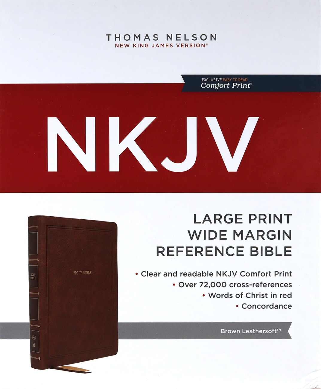 NKJV Reference Bible Wide Margin Large Print Brown (Red Letter Edition) by Thomas Nelson ...