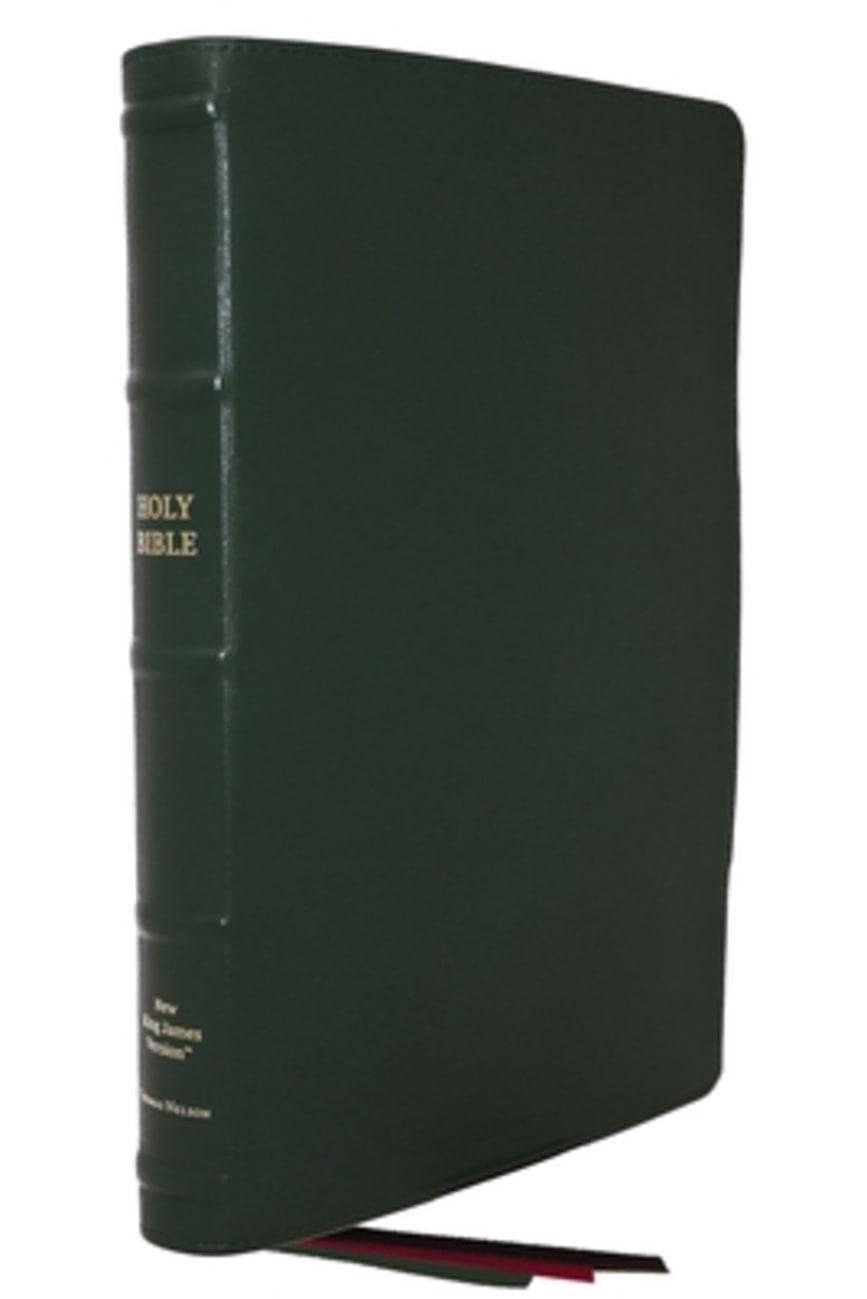 NKJV Thinline Reference Bible Large Print Premium Goatskin Leather Green Premier Collection (Red ...
