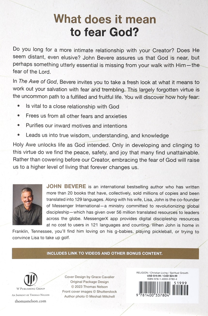 The Awe of God by John Bevere | Koorong