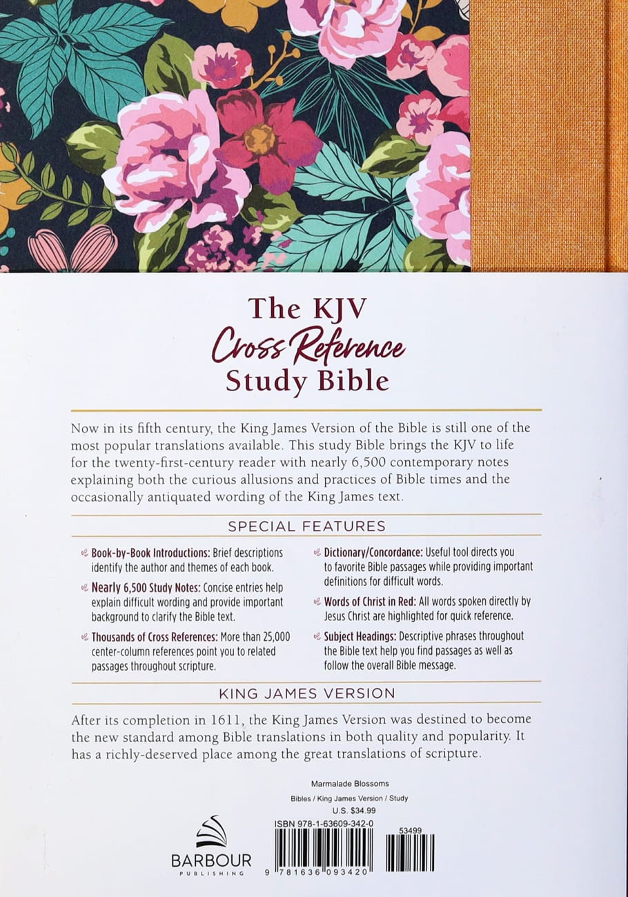 KJV Cross Reference Study Bible Marmalade Blossoms (Red Letter Edition ...